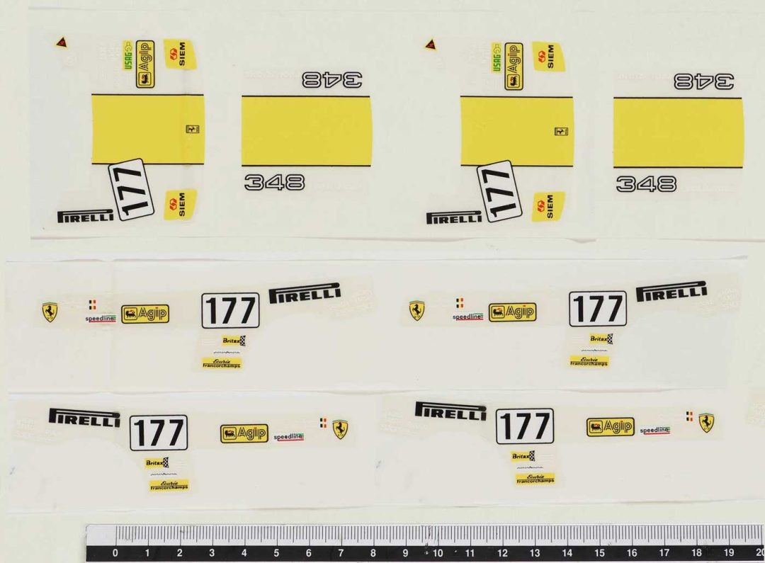 Bburago 0129 Ferrari 348TB Evoluzione Sticky Labels used in production ...