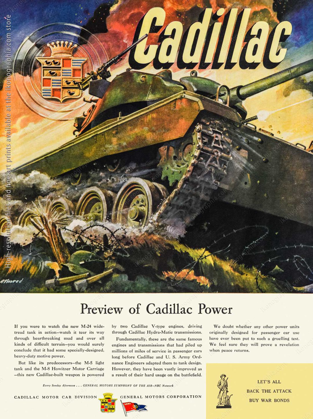 Preview of Cadillac Power. The New M-24 Light Tank in action. WWII 1945 ...