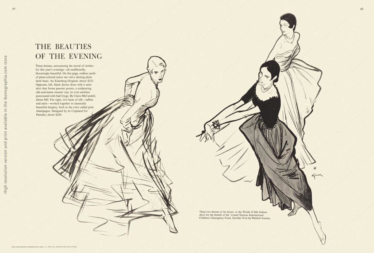 The Beauties of the evening. Illustrations by René Gruau. Flair ...